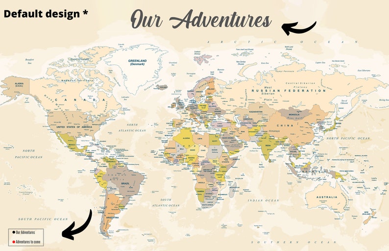 World Map Push Pin Push Pin Map World Map Pin Board Cork - Etsy