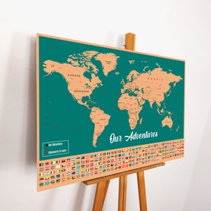 World Map Push Pin, Push Pin Map, World Map Pin Board, Cork World Map ...
