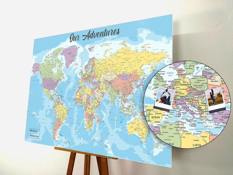 World Map Push Pin Push Pin Map World Map Pin Board Cork - Etsy UK