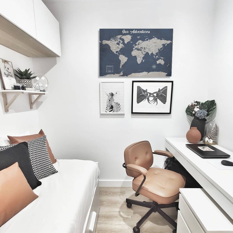 World Map Push Pin Personalized Pin Board Gift Cork World - Etsy