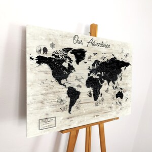 World Map Push Pin, Personalized Map, Cork World Map, Weltkarte, Large ...