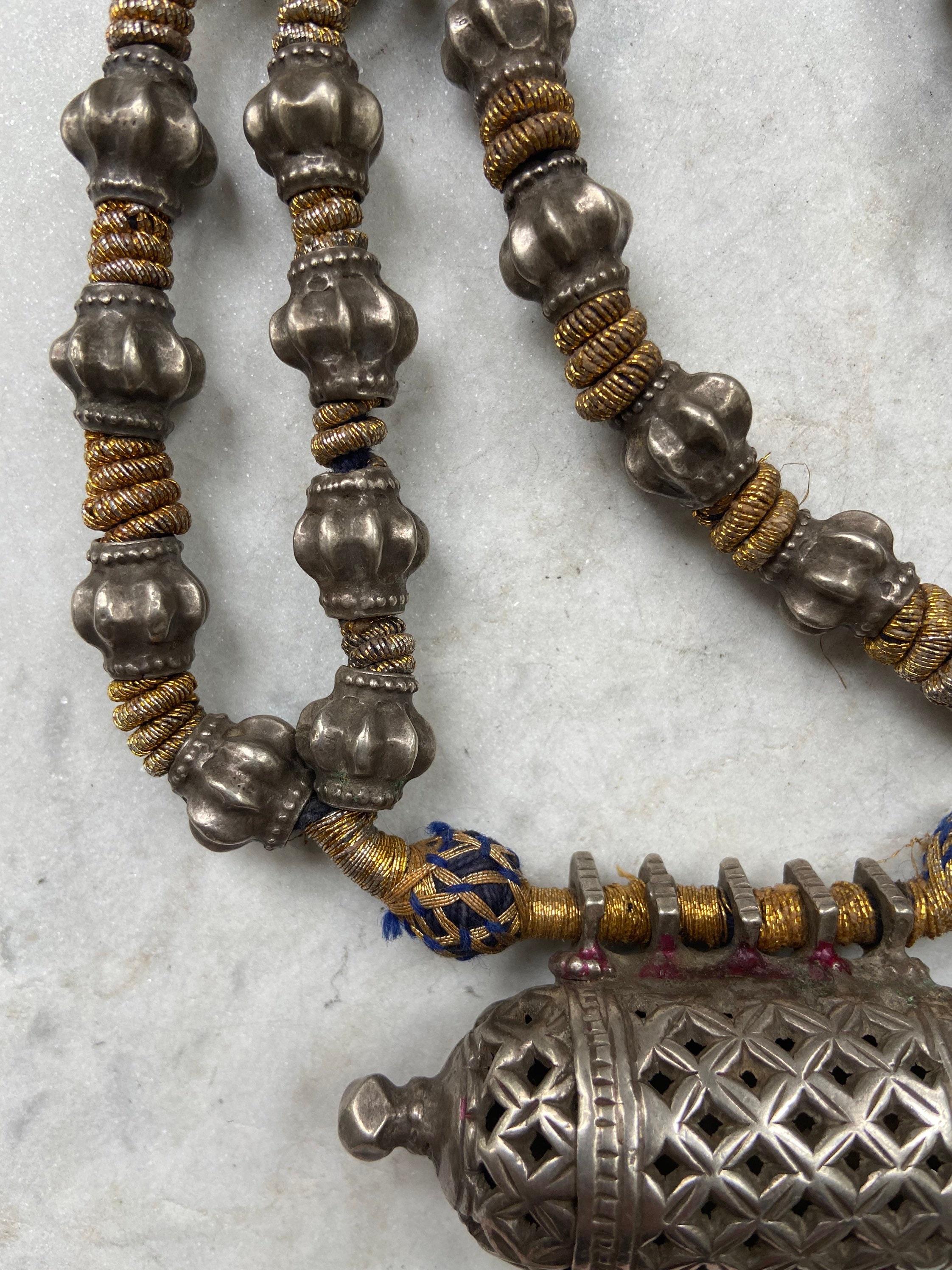 Antique Silver Necklace From Pakistan - Etsy