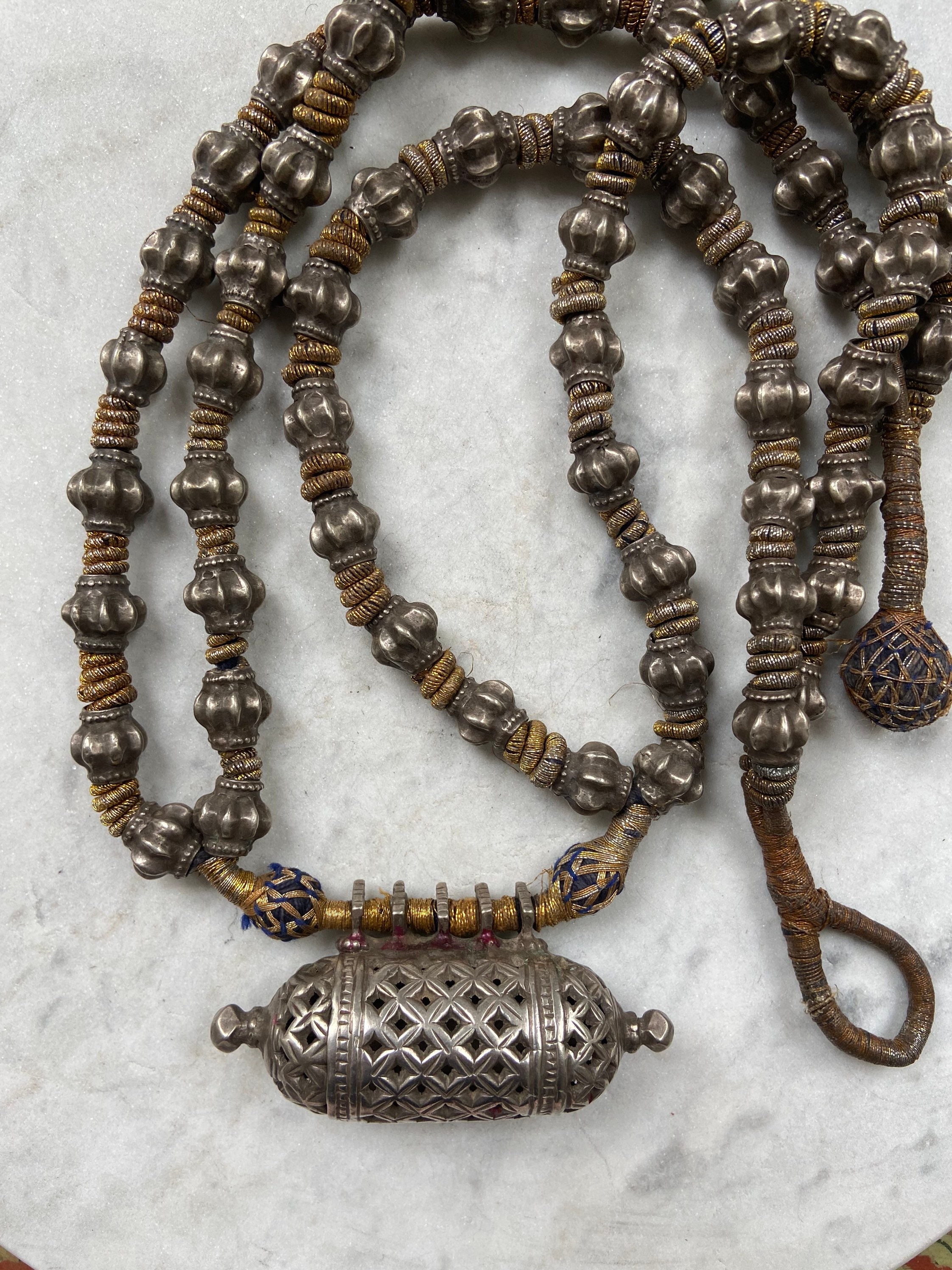 Antique Silver Necklace From Pakistan - Etsy