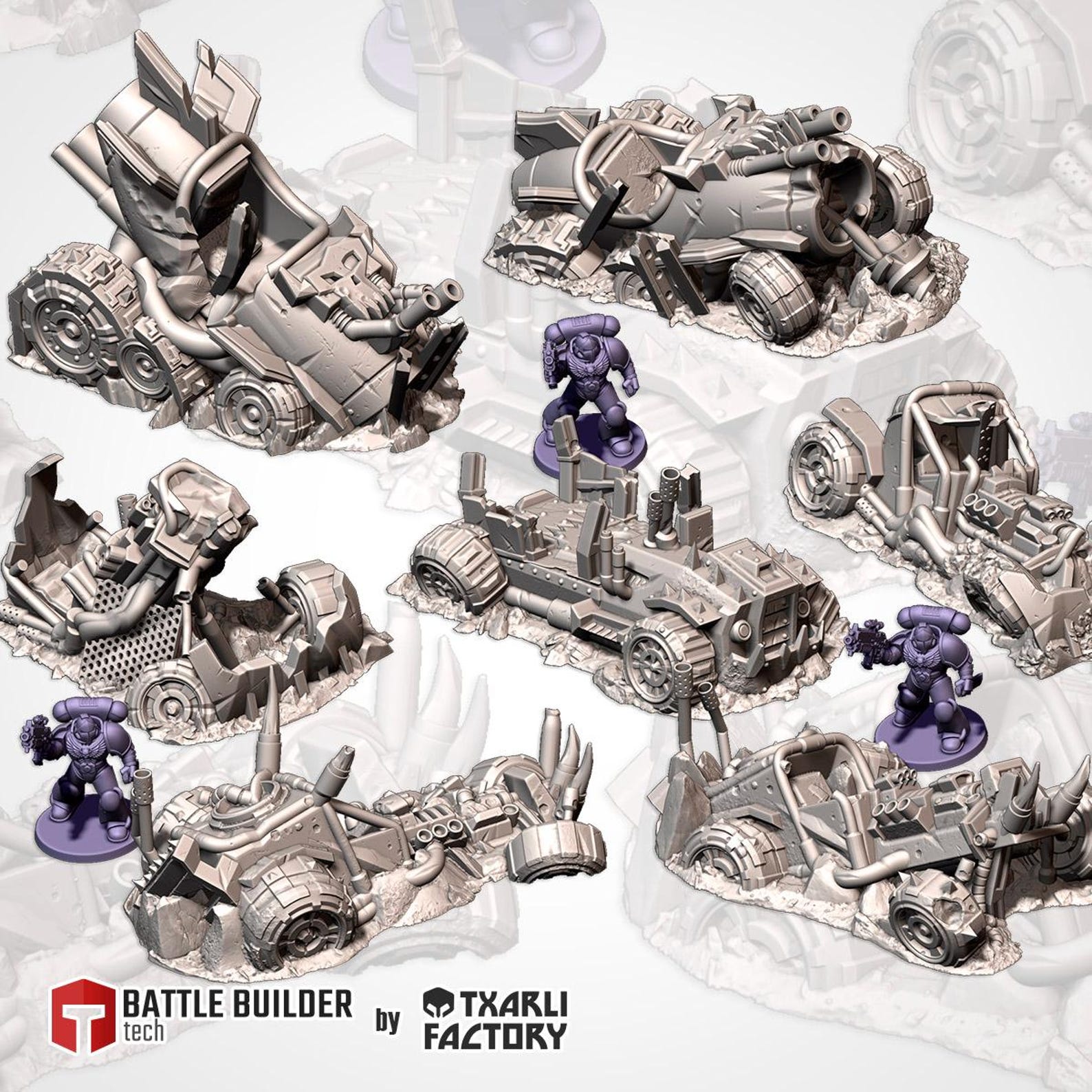Crashed Orc Buggies | 40k | 28mm Tabletop Wargames | Diorama - Etsy