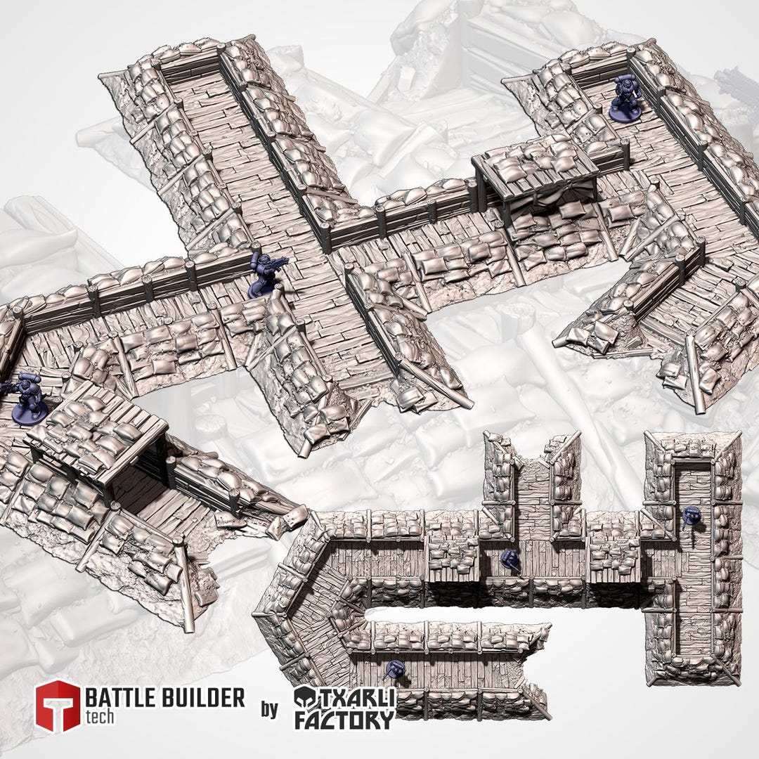 WII Modular Trench Set Dnd Miniature Wargaming Terrain - Etsy