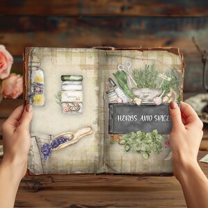 Herbs and Spices Junk Journal, Cooking Digital Kit, Instant Download ...