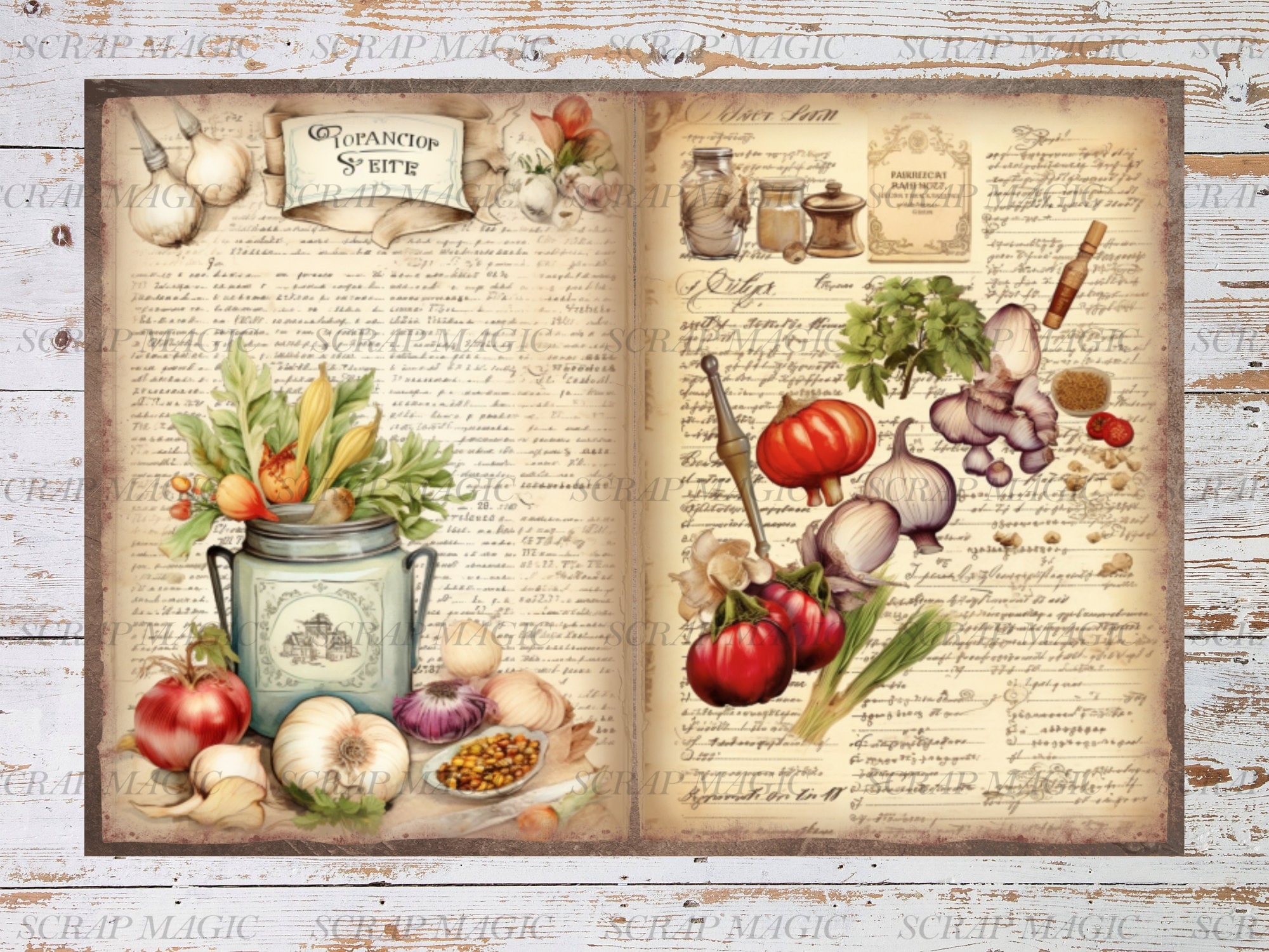Cooking Junk Journal, Digital Kit, Instant Download, Printable Collage ...