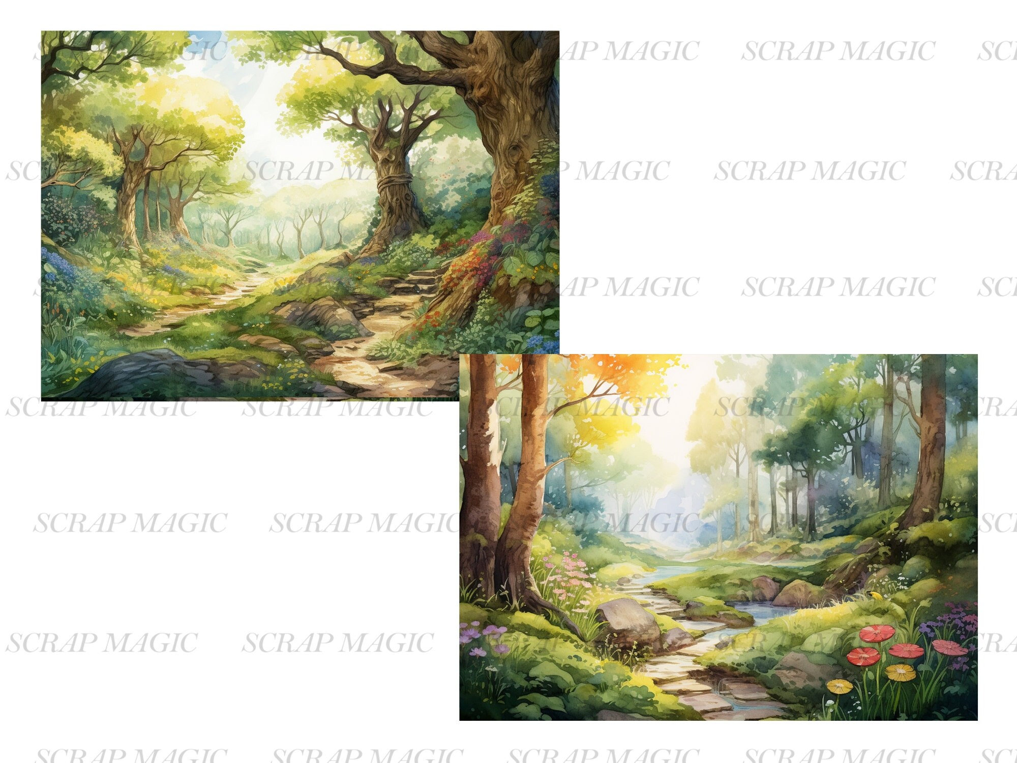 Forest Background Junk Journal, Digital Kit, Instant Download ...