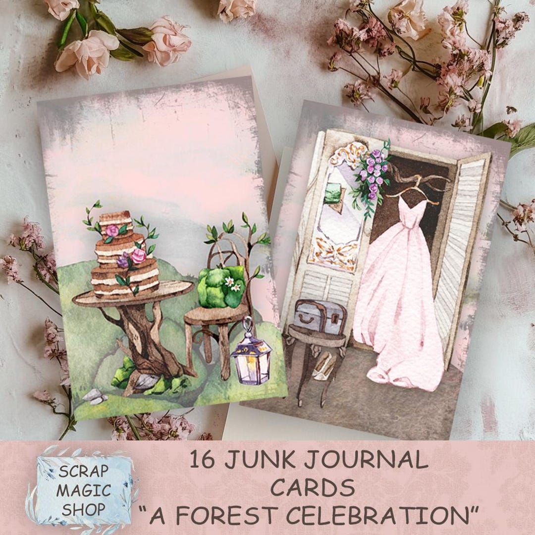 Wedding Junkjournal, Printable, 16 Ephemera Cards , Digital Kit, ATC ...