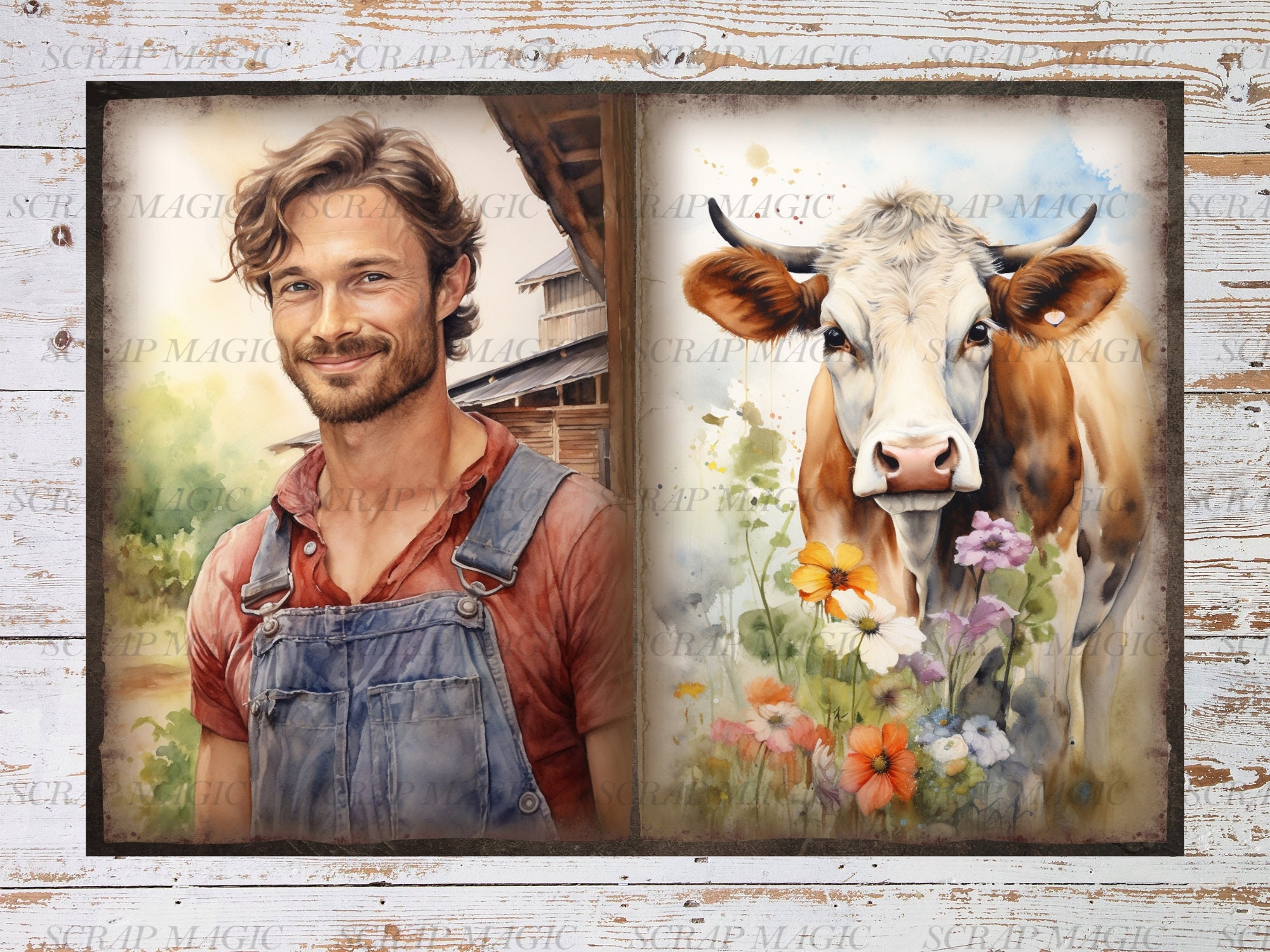 Country Farm Junk Journal, Digital Kit, Collage Sheets, Instant ...