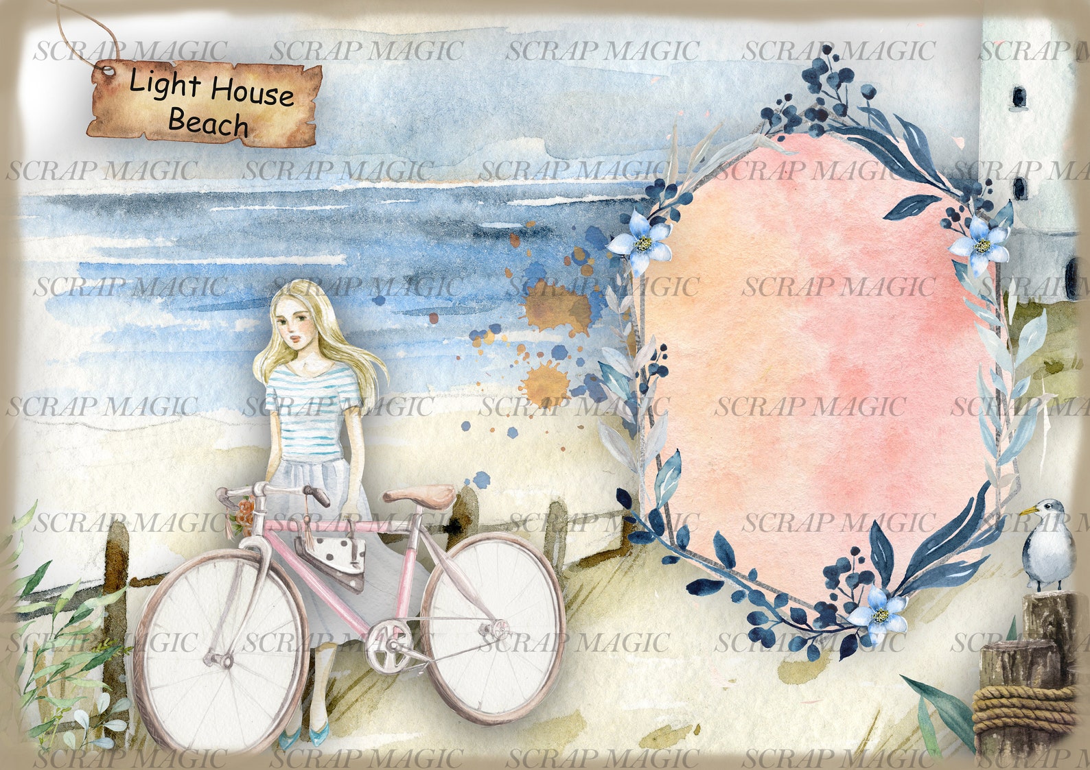 Beach Junkjournal, Digital Kit, Collage Sheets, Seaside, Nautical ...