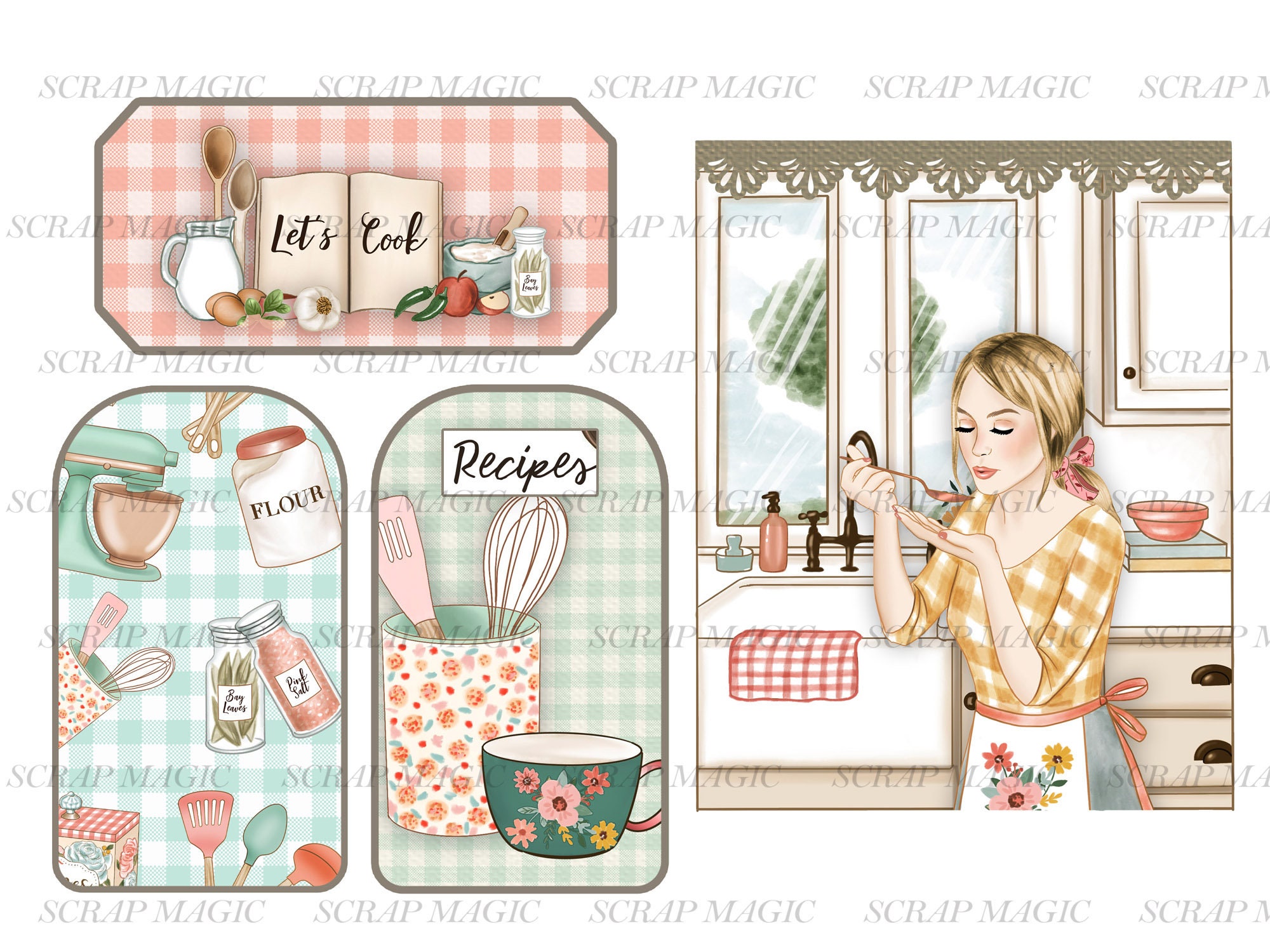 Cooking Junk Journal Ephemera, Add on Digital Kit, Instant Download ...