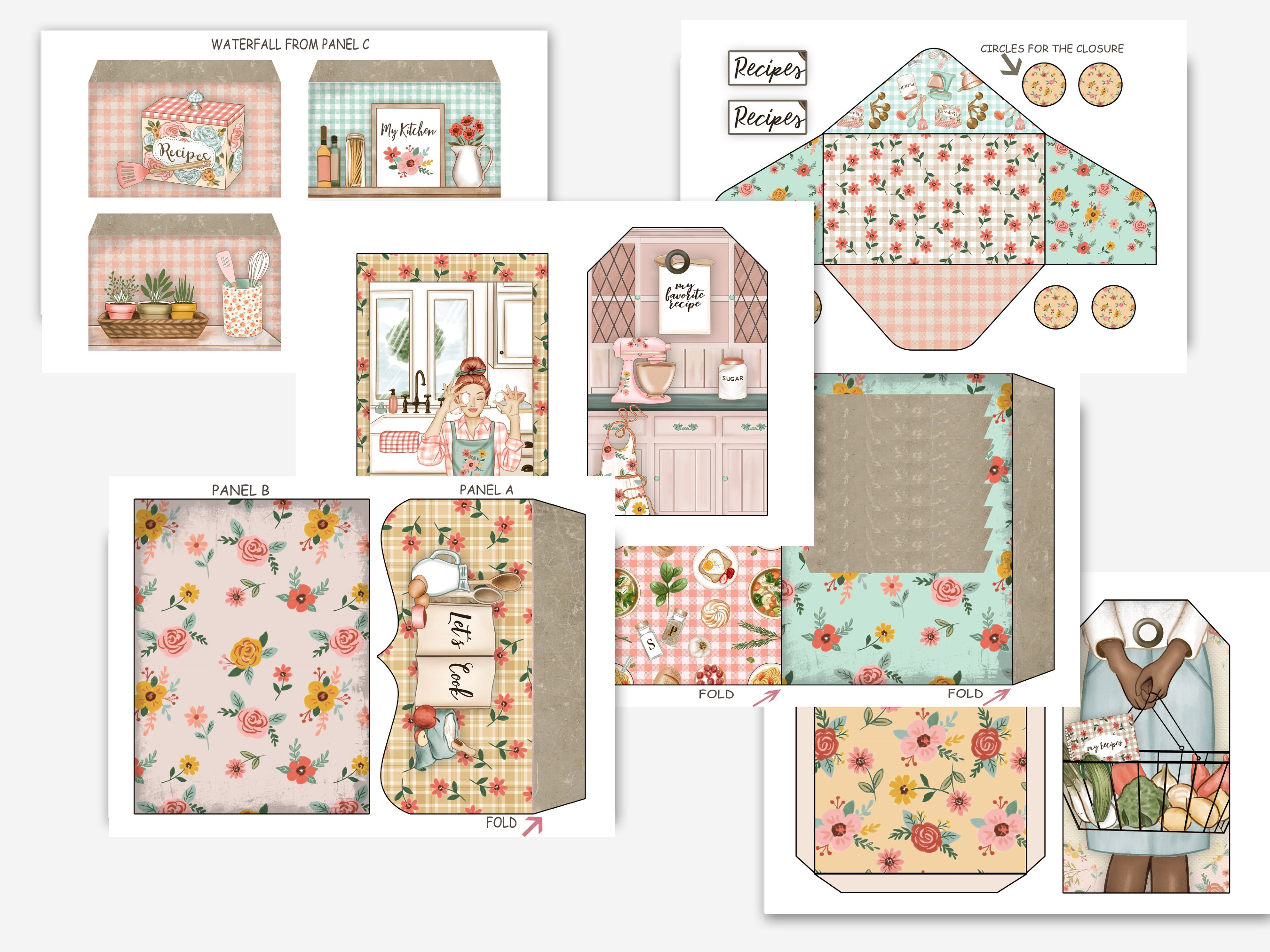 Cooking Junk Journal Folio Kit, Loaded Folder, Kitchen Printables ...