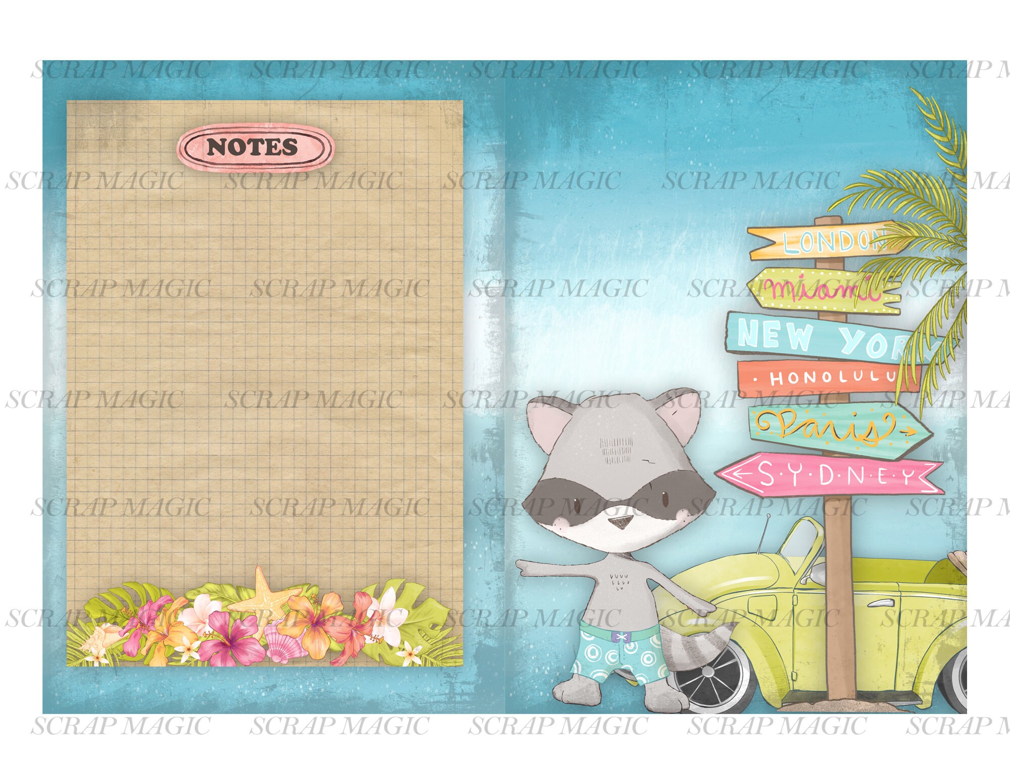 Beach Junk Journal, Digital Kit, Printable Collage Sheets, Instant ...