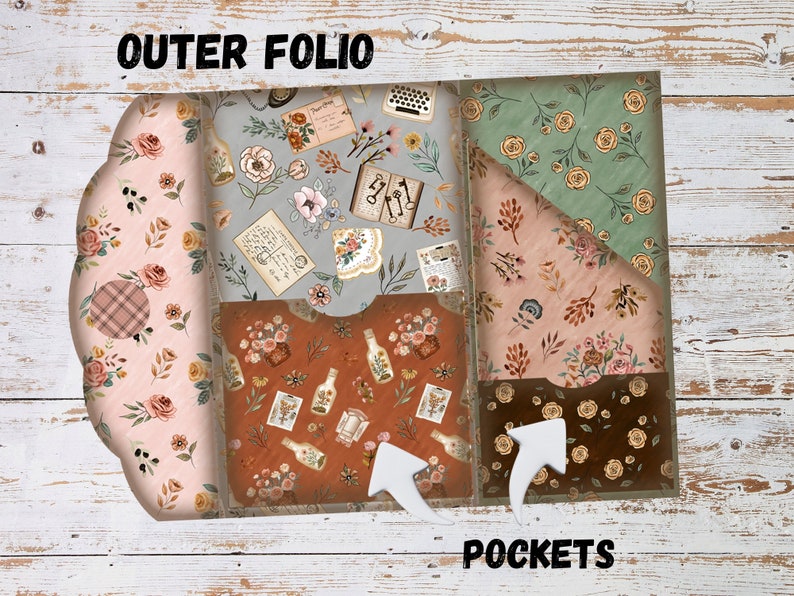 Junk Journal Folio Kit, Vintage Loaded Folder, Insert, Printables, Collage Sheets, Instant ...