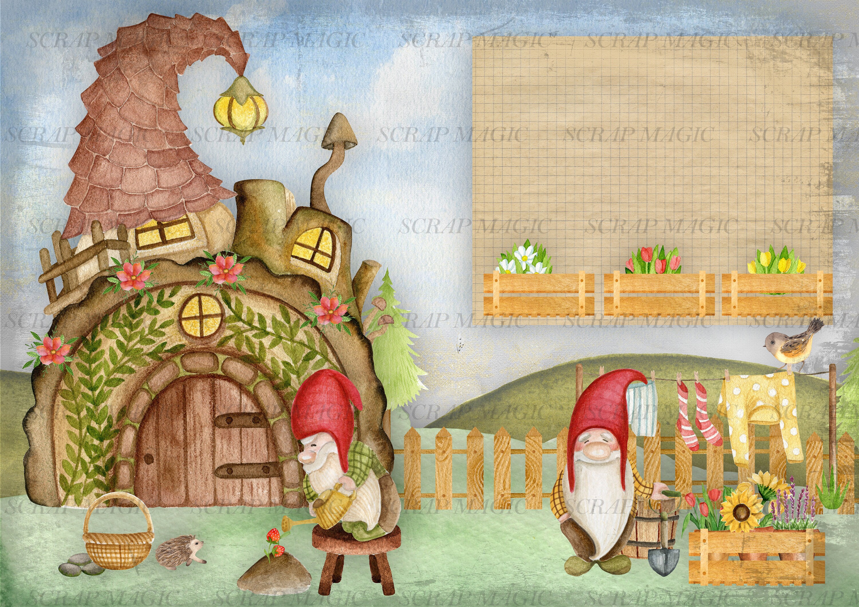 Gnomes Junk Journal Digital Kit Printable Collage Sheets - Etsy