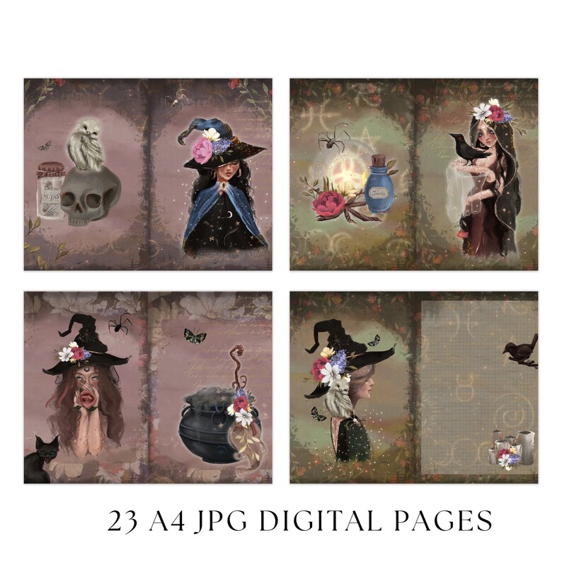 Witch Junk Journal, Digital Kit, Instant Download, Srap Book Printables ...
