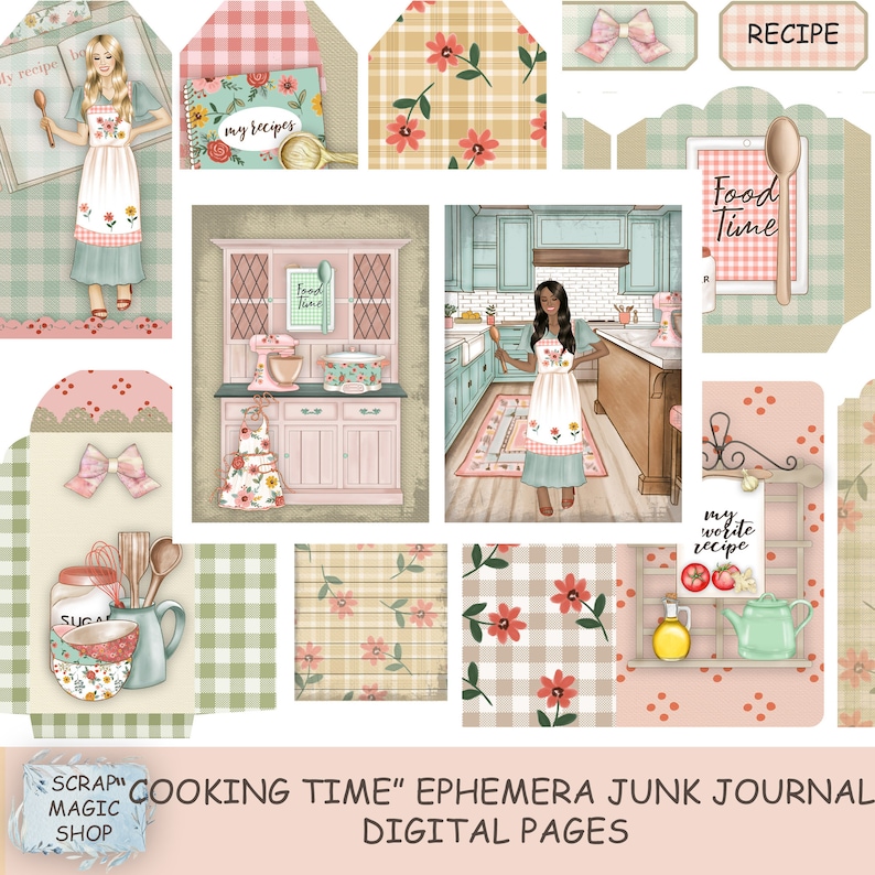 Cooking Junk Journal, Ephemera, Add on Digital Kit, Instant Download ...