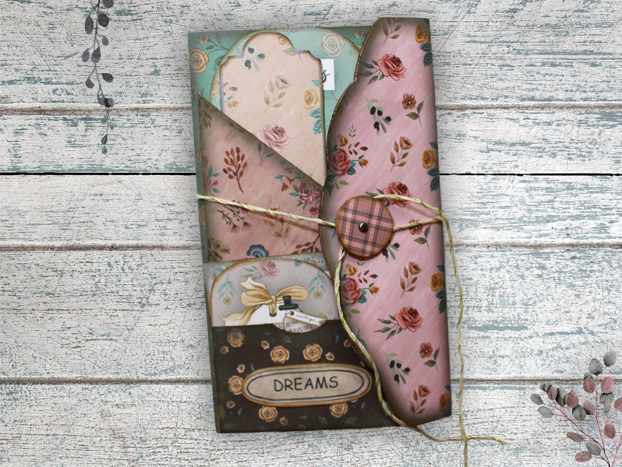 Junk Journal Folio Kit, Vintage Loaded Folder, Insert, Printables ...