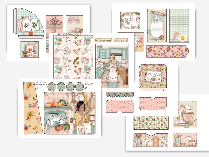 Cooking Junk Journal Folio Kit, Loaded Folder, Kitchen Printables ...