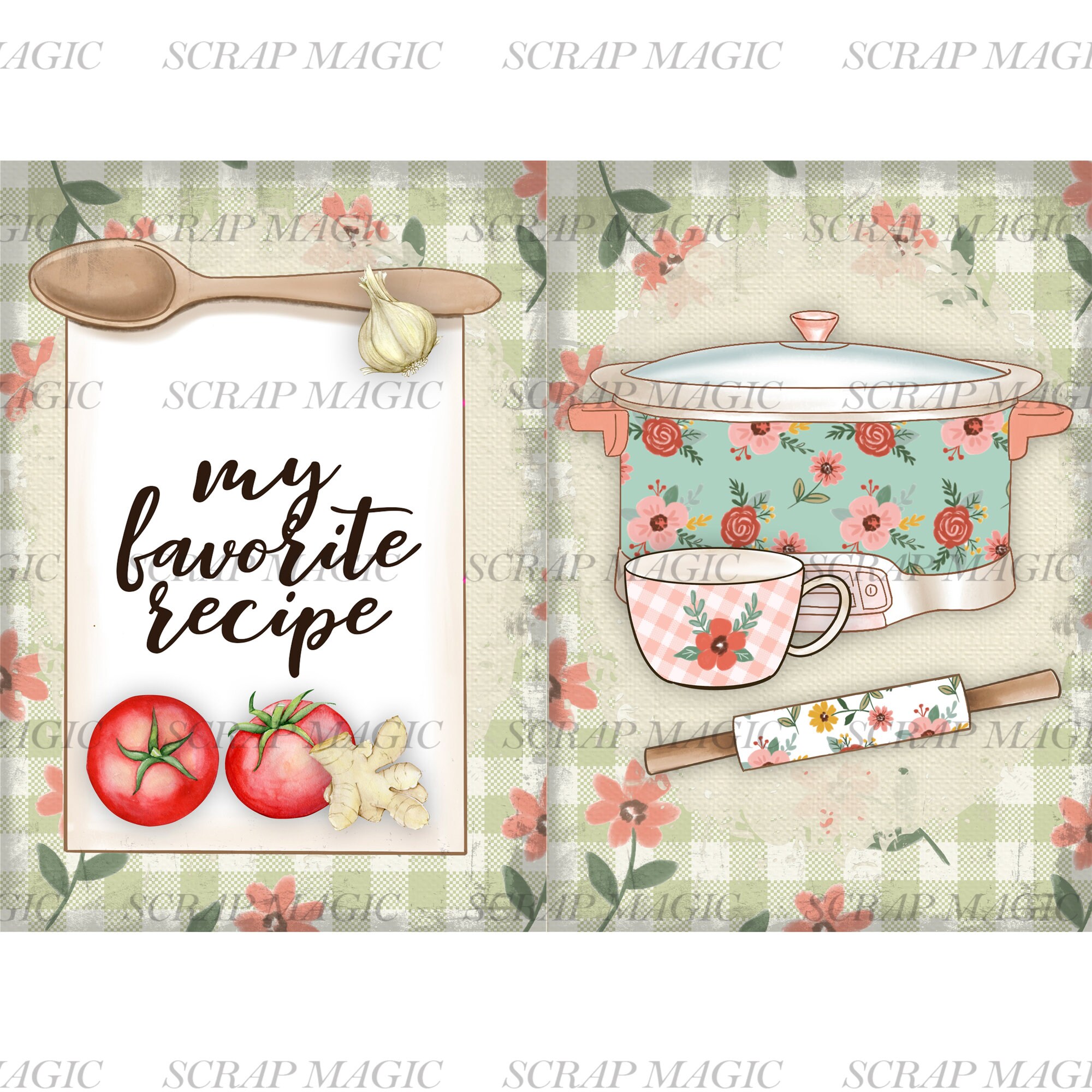 Cooking Junk Journal Digital Kit, Printable Collage Sheets, Instant ...