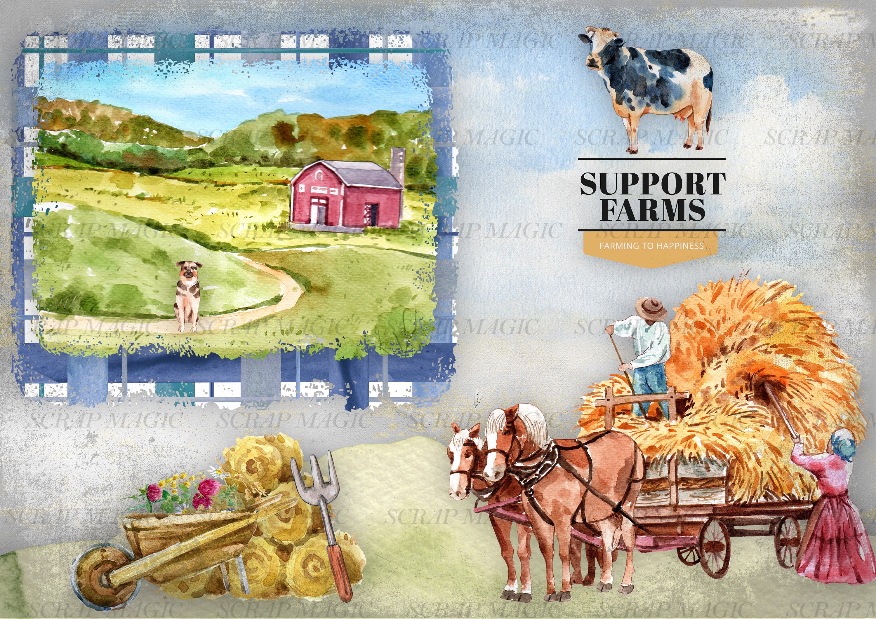 Farm Junk Journal Digital Kit Animals Journal Pages Barn - Etsy
