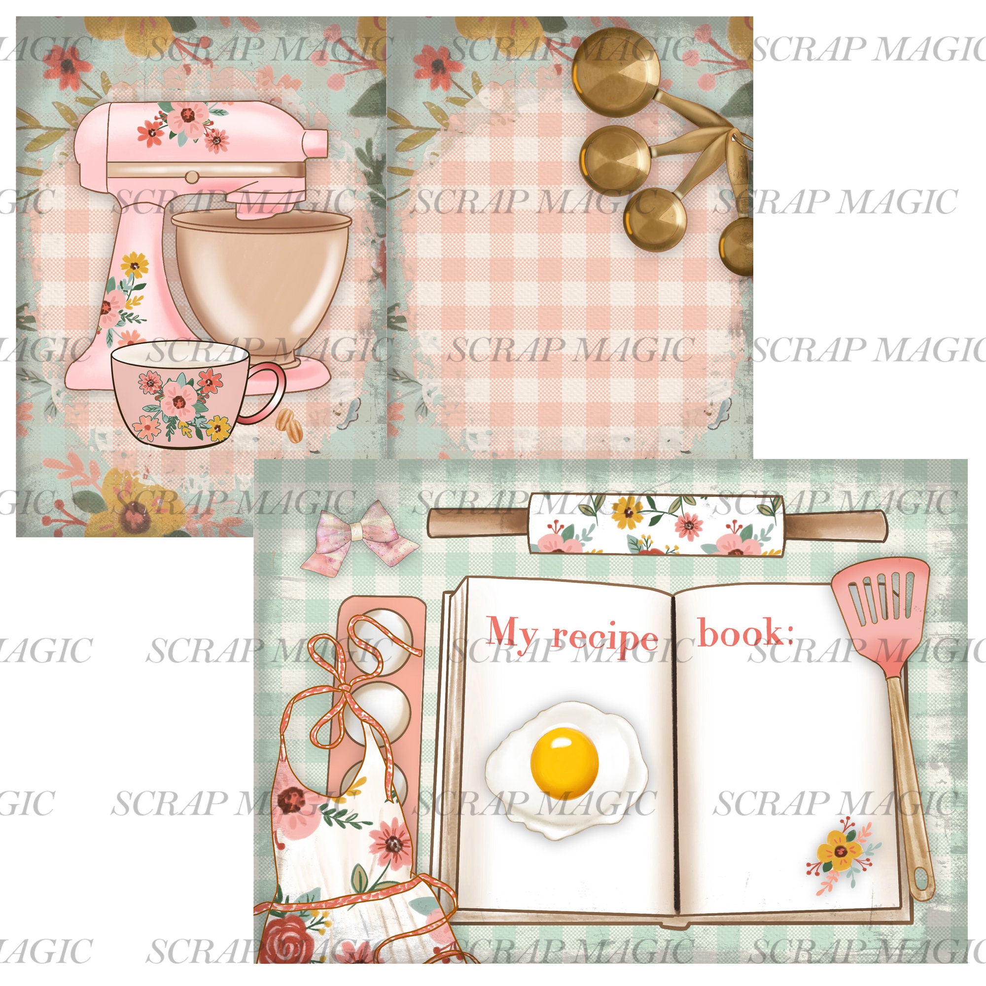 Cooking Junk Journal Digital Kit, Printable Collage Sheets, Instant ...