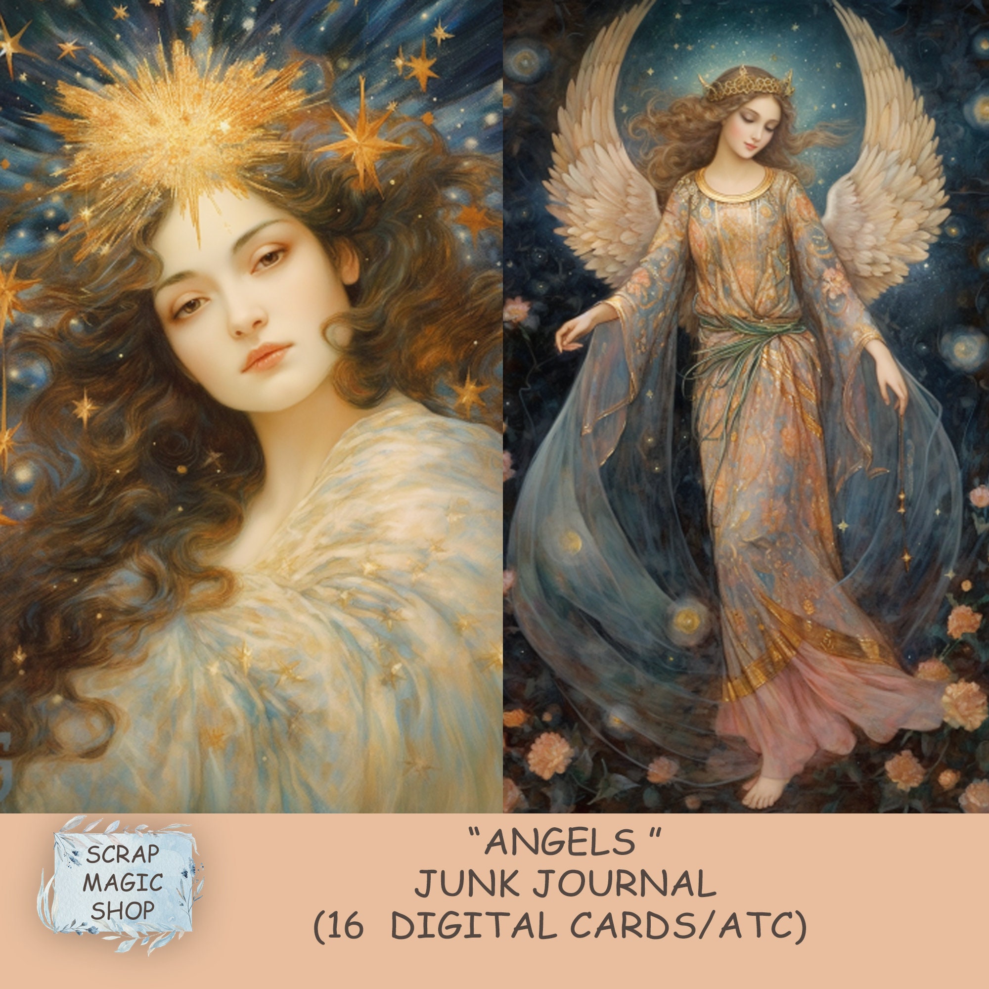 Angels Junk Journal Cards, Digital Kit, Printable Collage Sheets ...