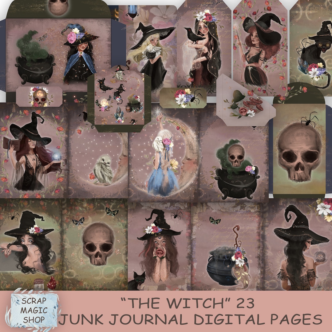Witch Junk Journal, Digital Kit, Instant Download, Srap Book Printables ...