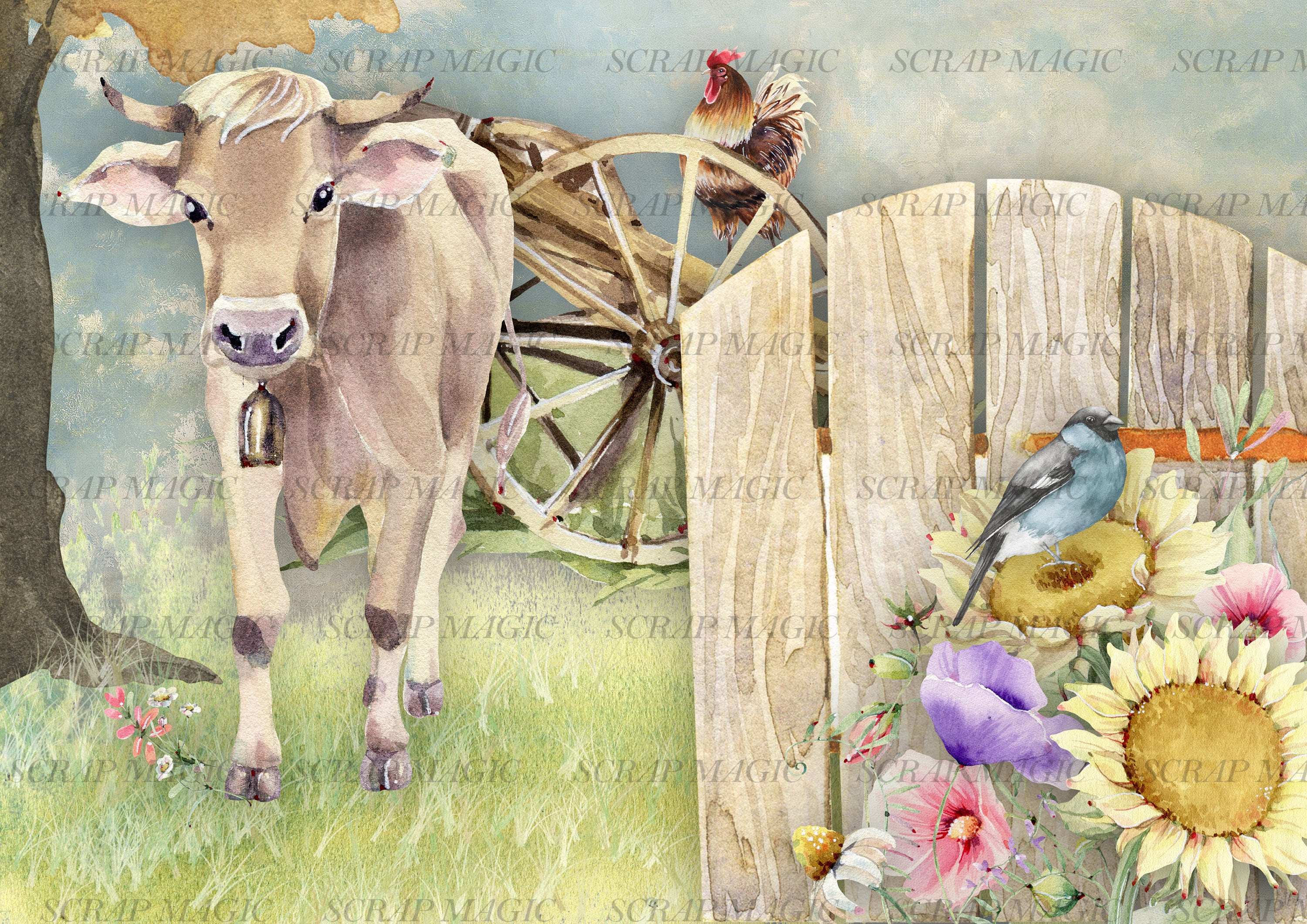 Floral Farm Junk Journal, Digital Kit , Farm Life, Journal Pages ...