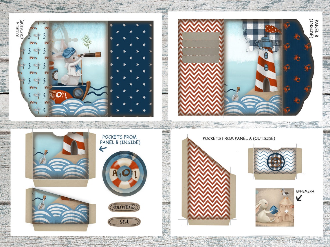 Junk Journal Folio Kit, Loaded Folder, Digital, Animal Printables ...