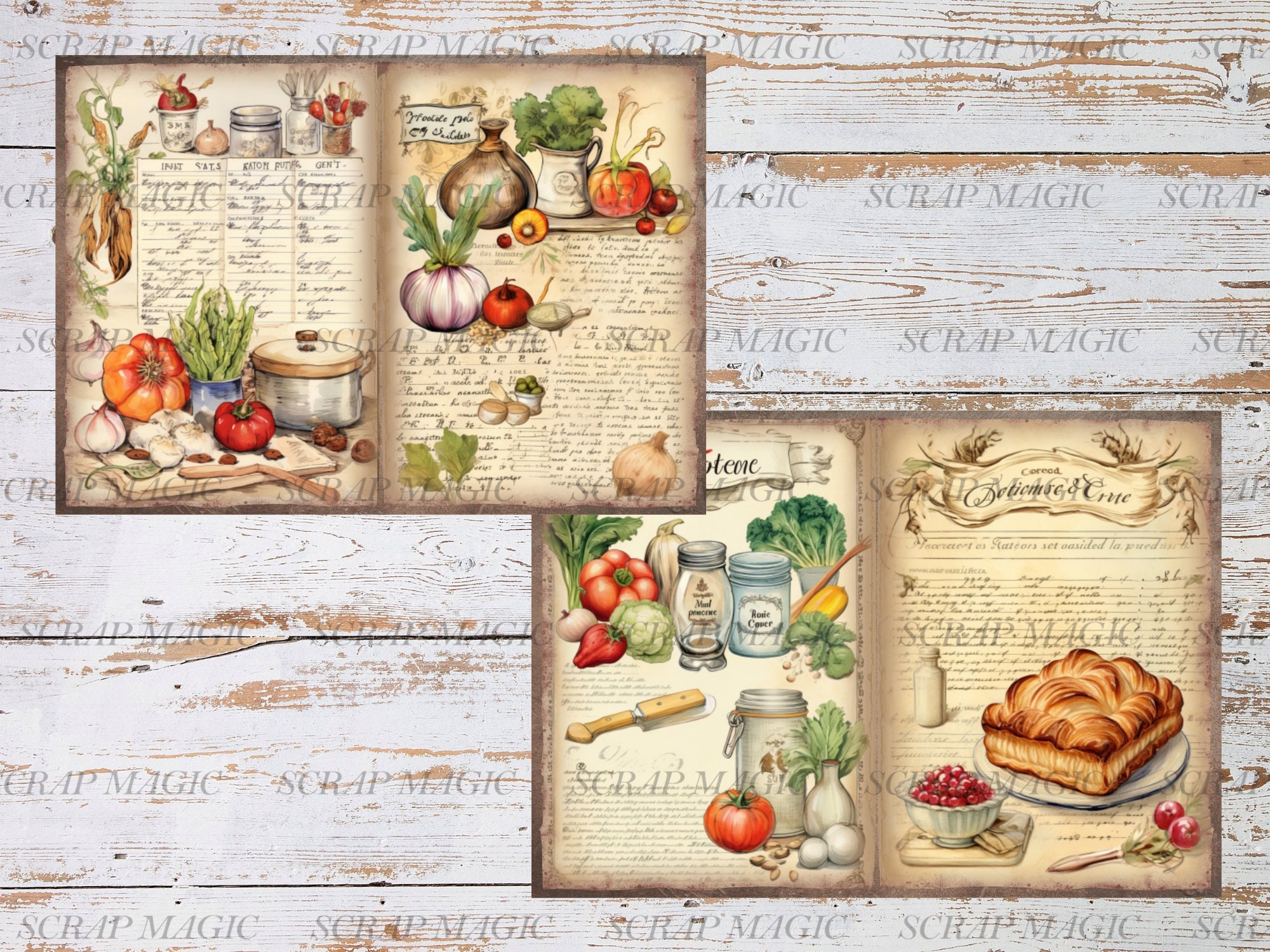 Cooking Junk Journal, Digital Kit, Instant Download, Printable Collage ...