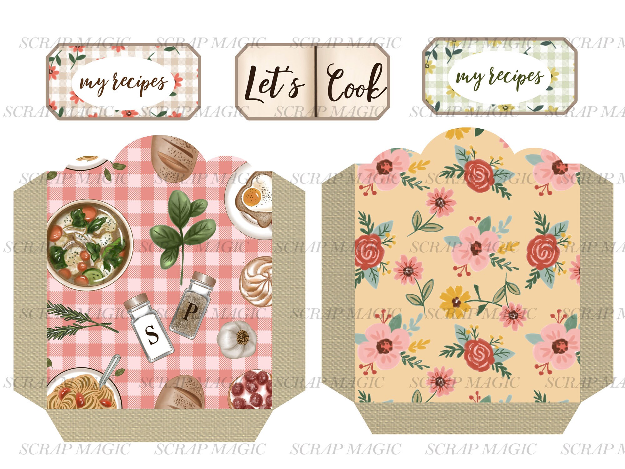 Cooking Junk Journal Ephemera, Add on Digital Kit, Instant Download ...