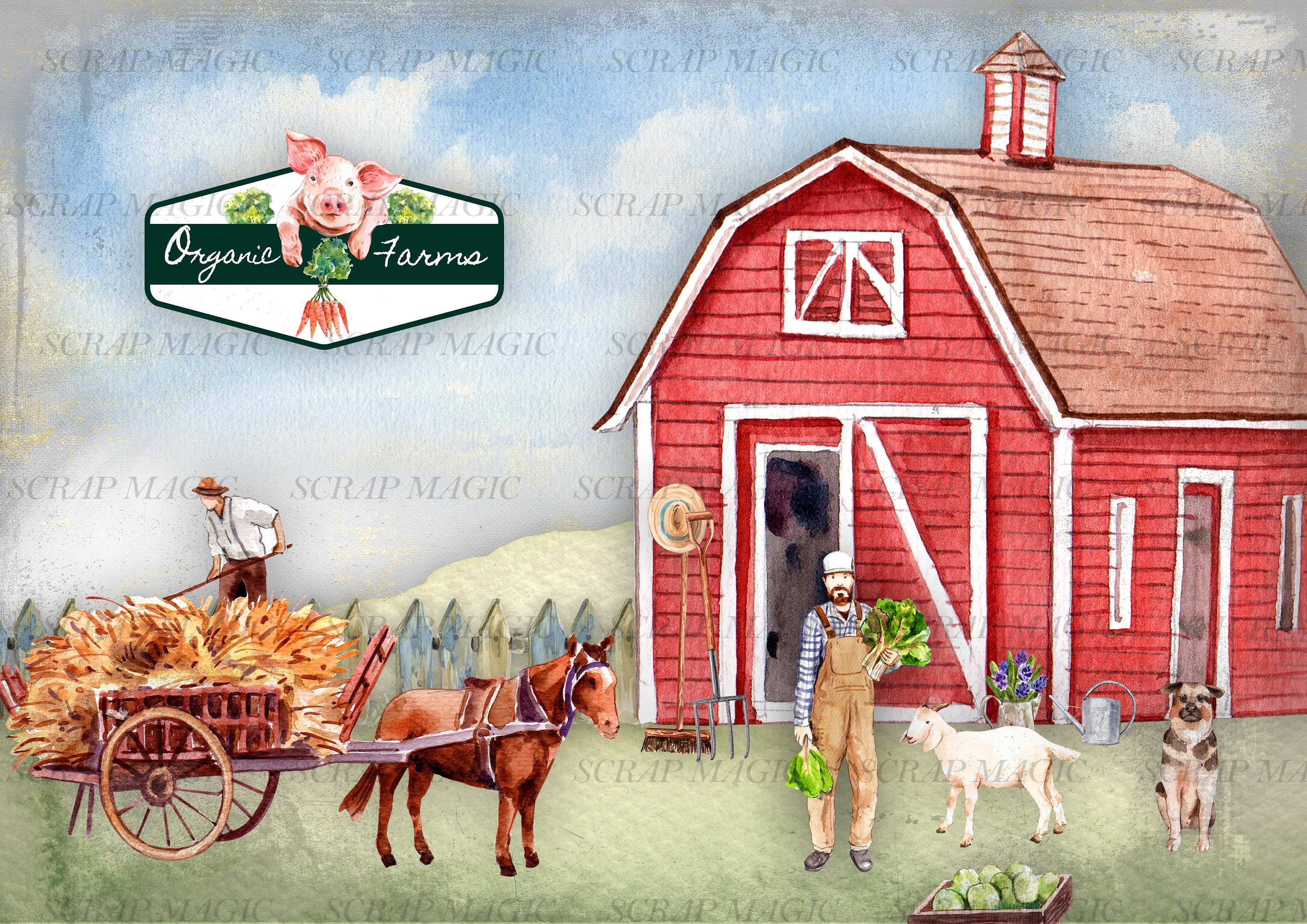 Farm Junk Journal, Digital Kit, Animals Journal Pages, Barn, Cow, Pig ...