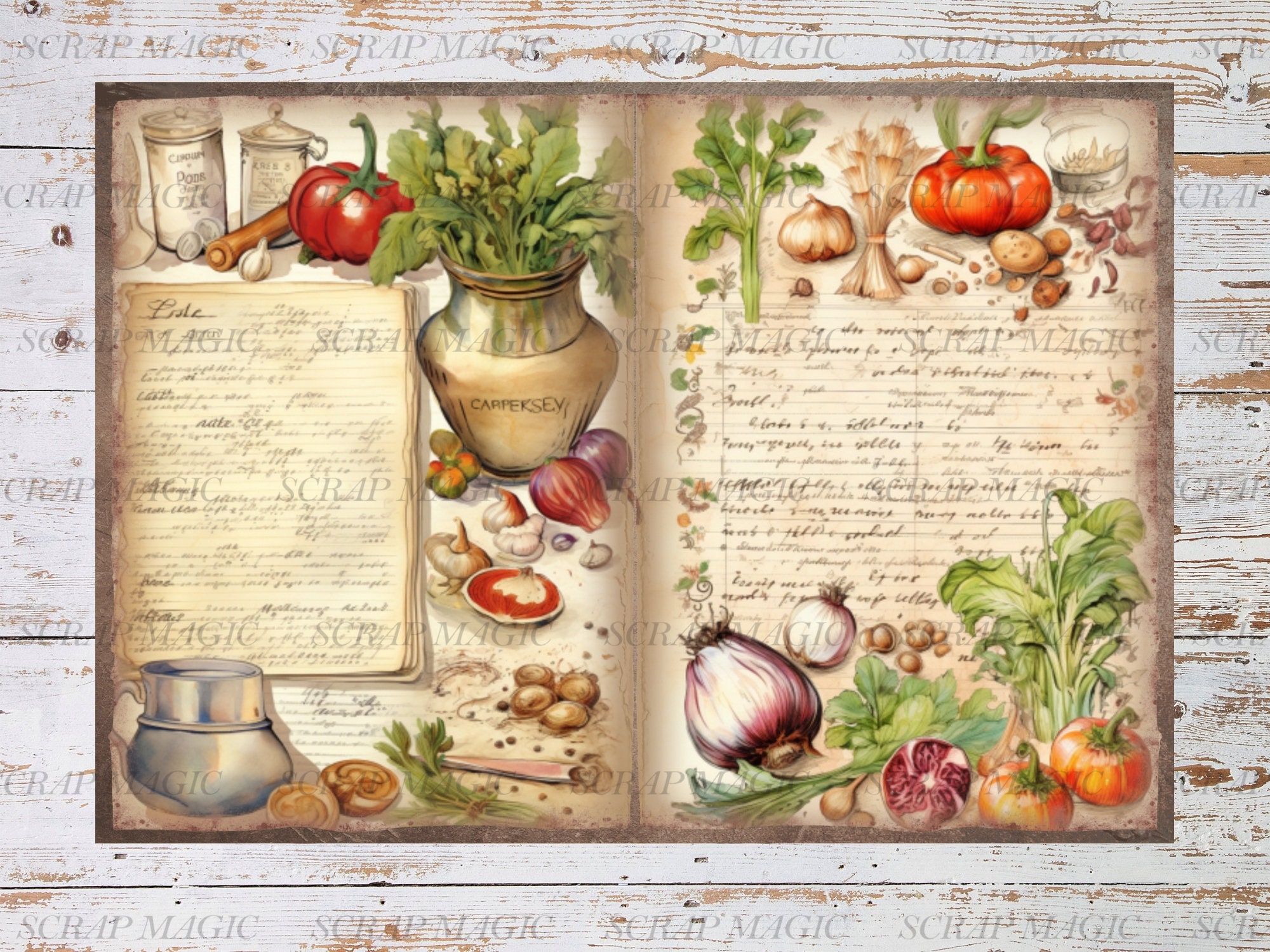 Cooking Junk Journal, Digital Kit, Instant Download, Printable Collage ...