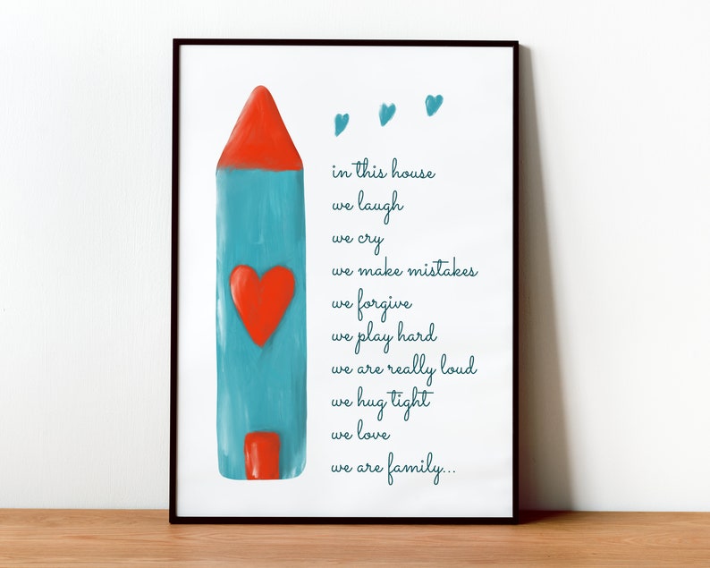 In This House Wall Art Printable Decal Family Wall Decor in This House ...