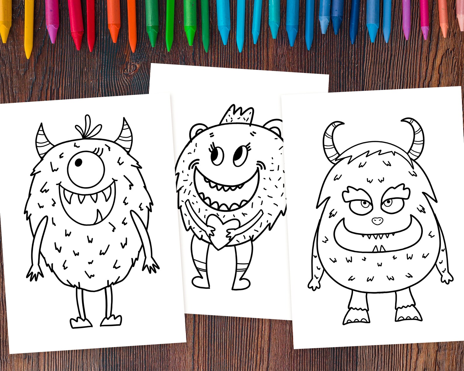 Funny Monsters Coloring Pages for Kids | Monster Coloring Bundle ...