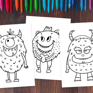 Funny Monsters Coloring Pages for Kids | Monster Coloring Bundle ...