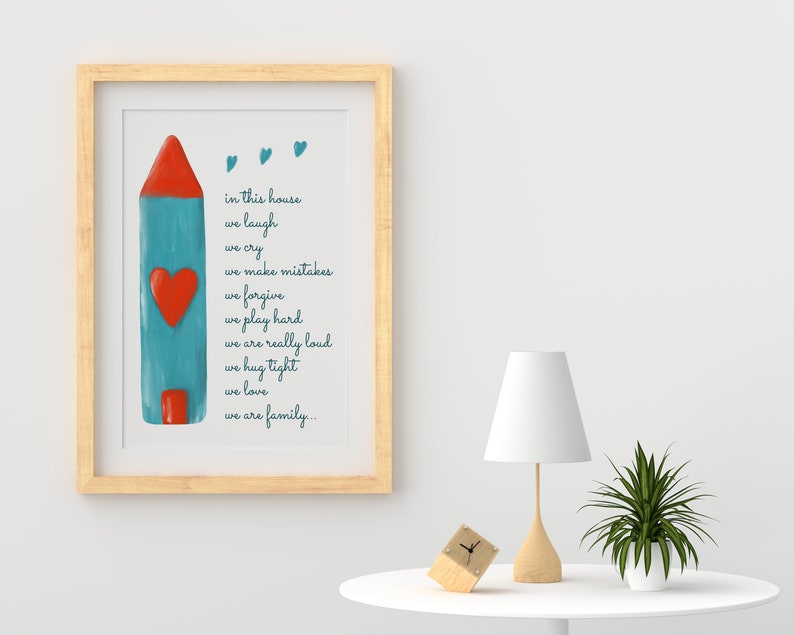 In This House Wall Art Printable Decal Family Wall Decor in This House ...