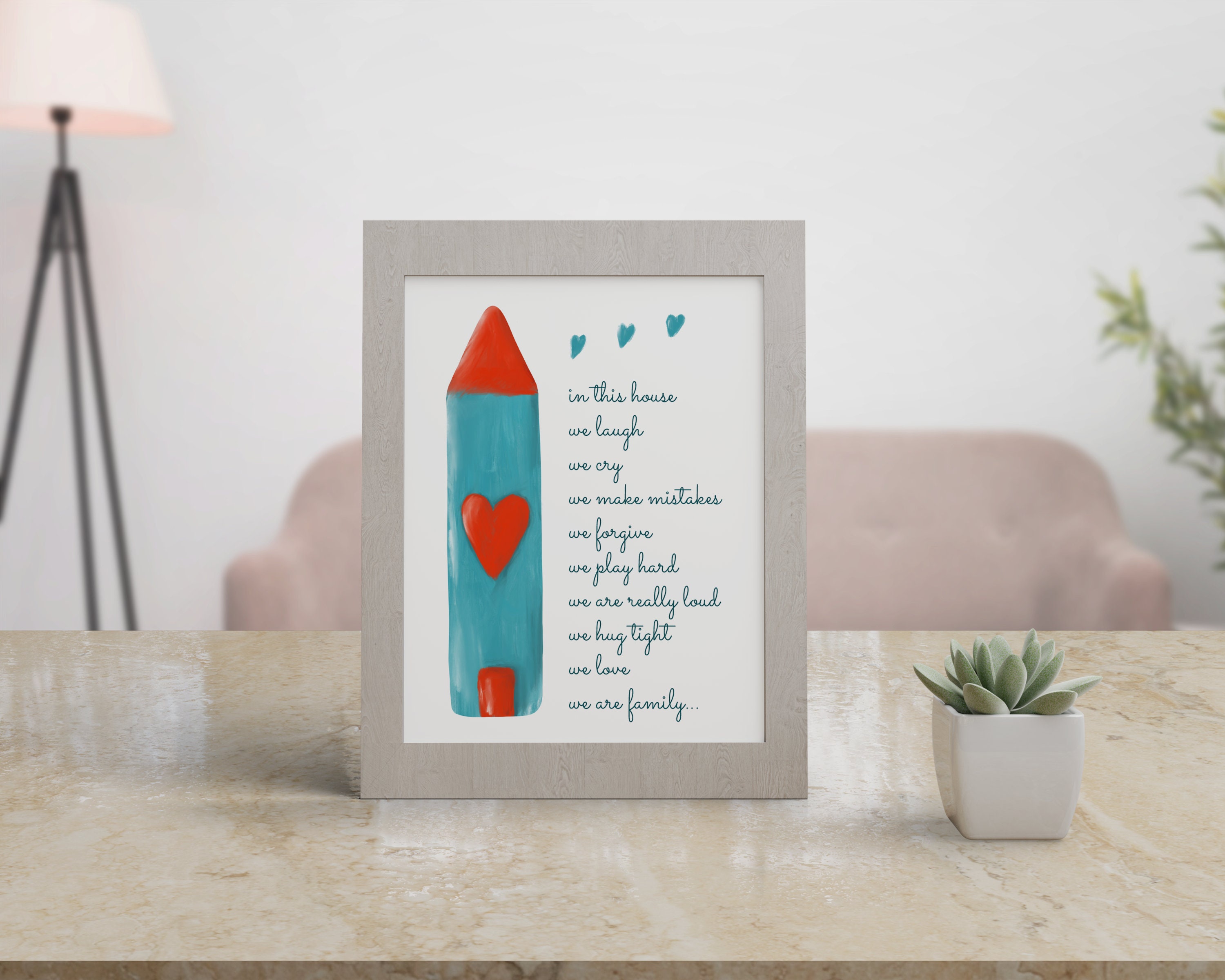 In This House Wall Art Printable Decal Family Wall Decor in This House ...