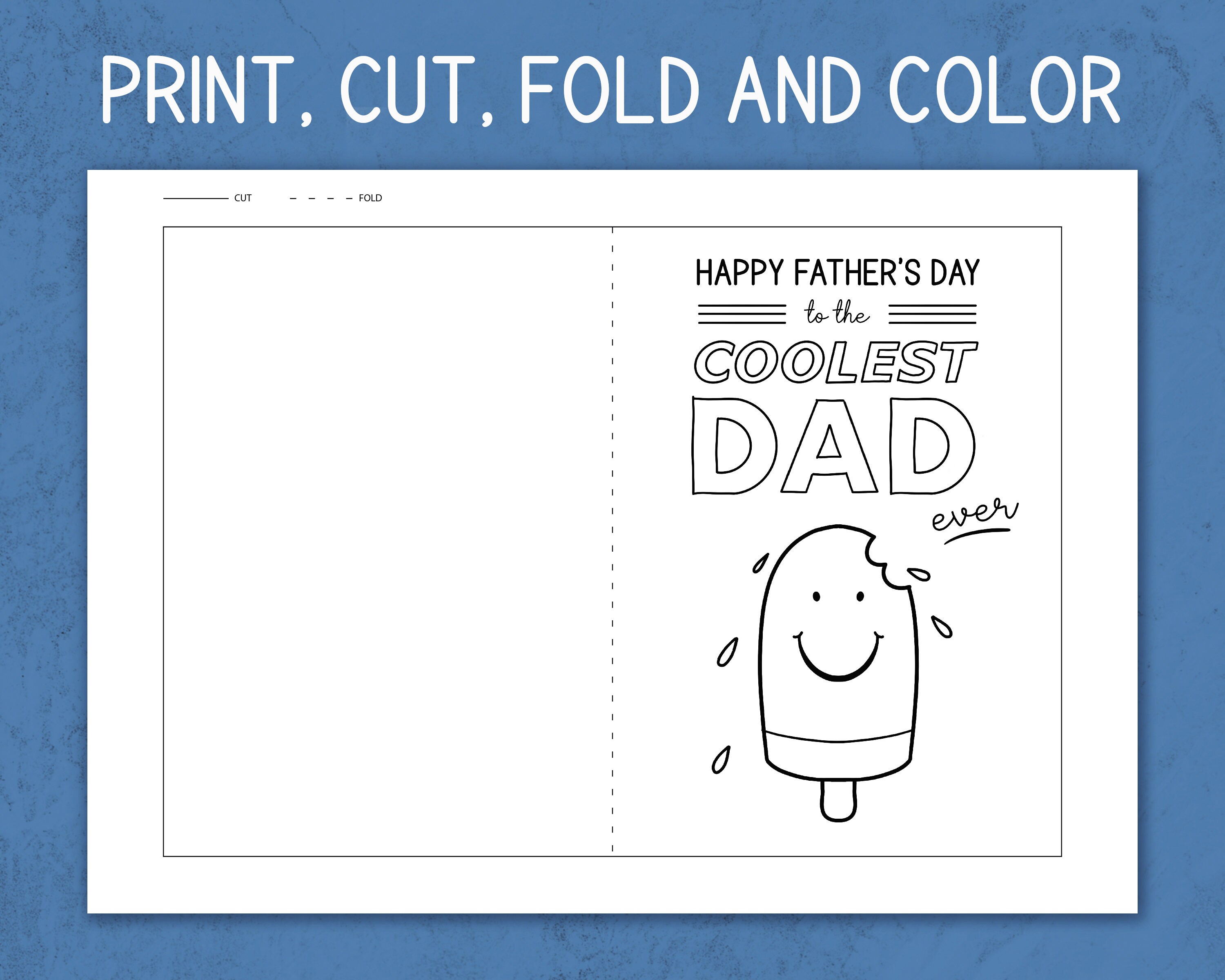 Father's Day Card From Kids Printable Happy Father's Day Card Printable ...