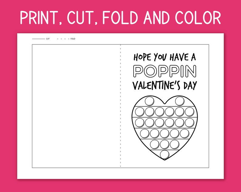 Pop It Valentine Card | Cute Valentine's Card Printable | Valentine ...