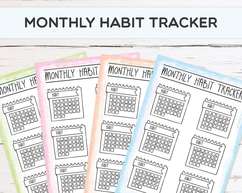 Habit Tracker Monthly Printable Daily Habit Tracker Habit Tracker ...