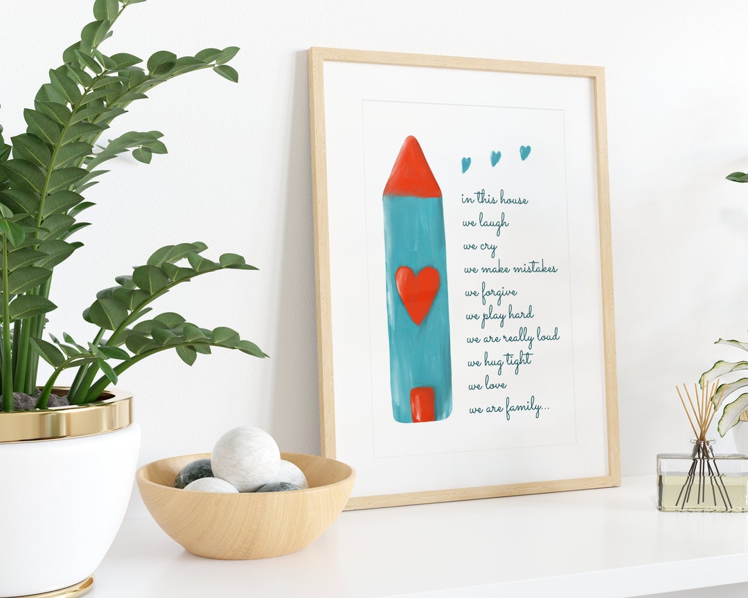 In This House Wall Art Printable Decal Family Wall Decor in This House ...