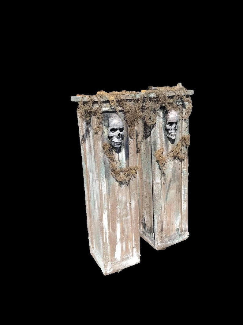 Full Size 60" Cemetery Columns With Skull Front - Etsy
