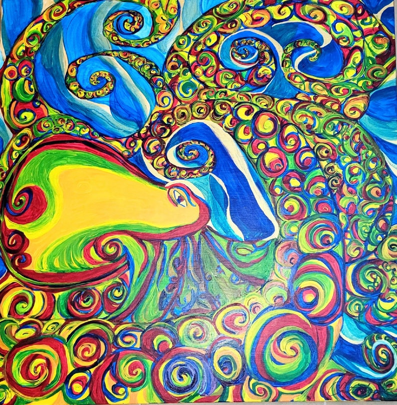 Aloha Octopus Art | Rainbow Abstract Painting, Hawaiian Theme - Etsy Israel