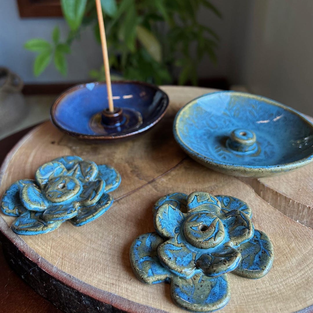 Ceramic Incense Holders, Handbuilt From Stoneware Clay and Glazed ...