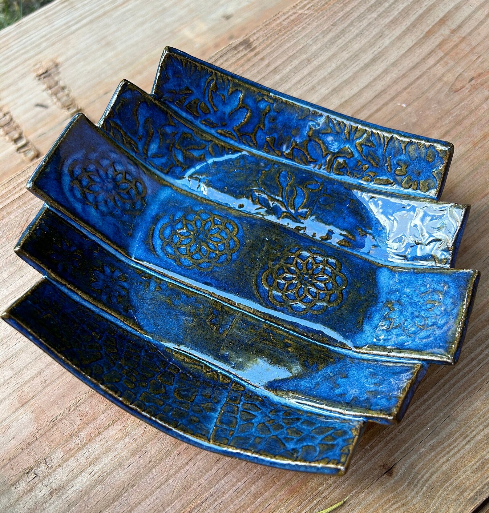 Decorative Ceramic Bowls Hand Built From Strips of Textured Clay - Etsy