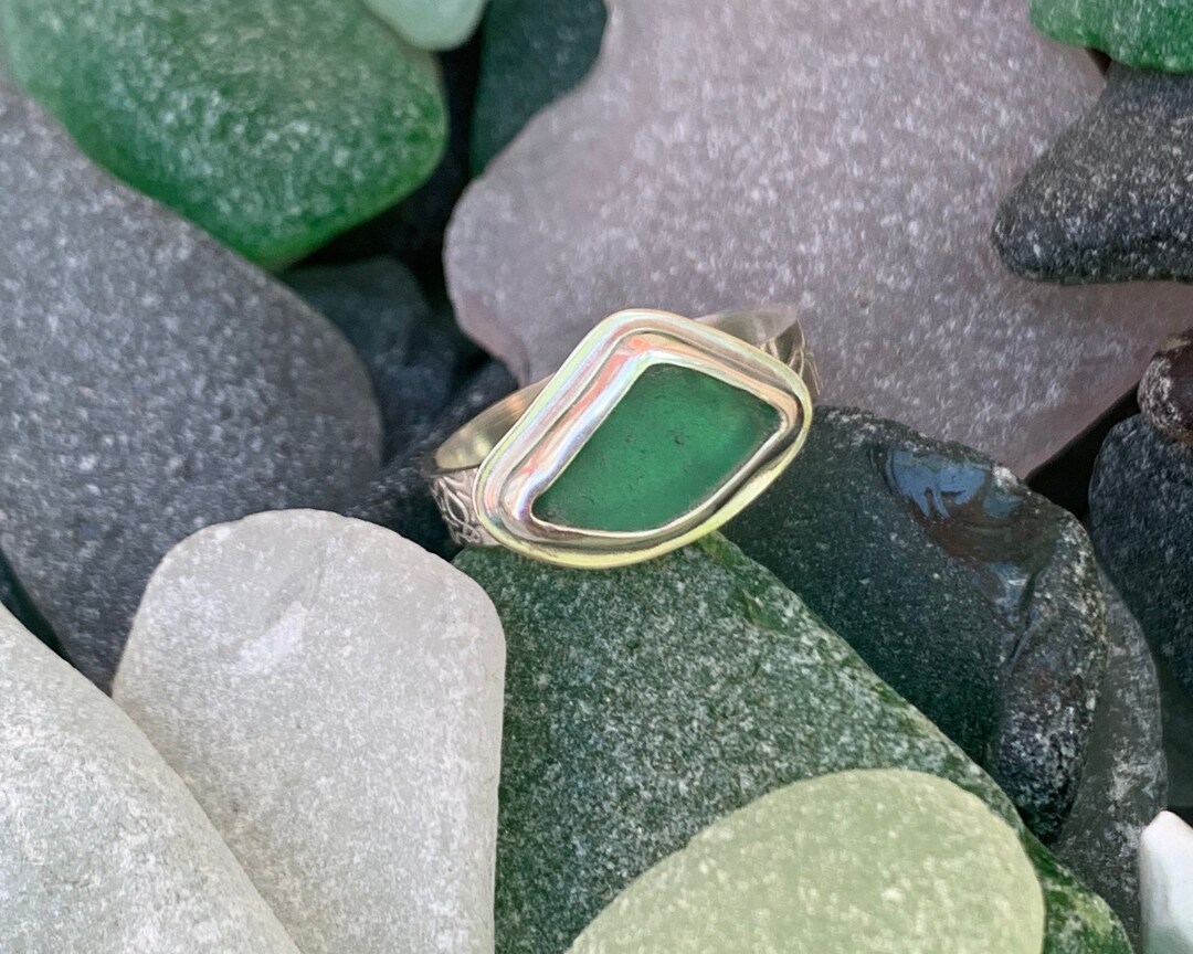 Sea Glass Ring, Portuguese Sea Glass, Summer Jewelry, Gift for Her ...