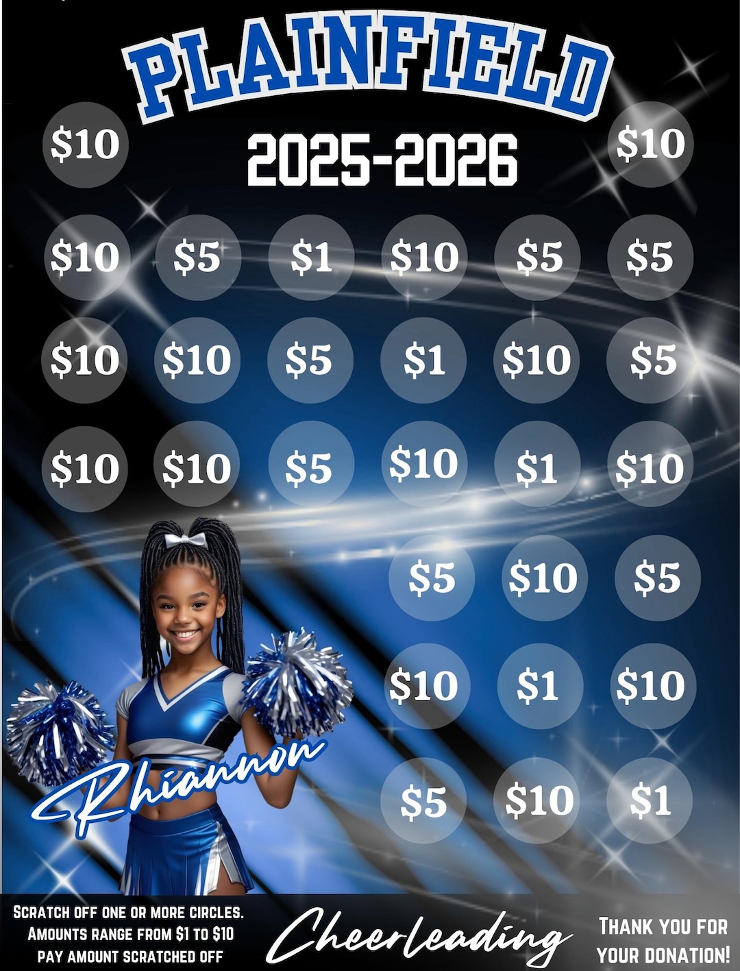 Downloadable - Scratch off Fundraiser Cards - Cheerleaders - Gymnast ...